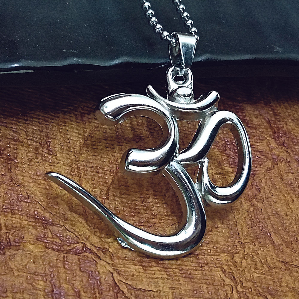 Jewelmaze Spiritual Om Symbol Pendant Chain for Men