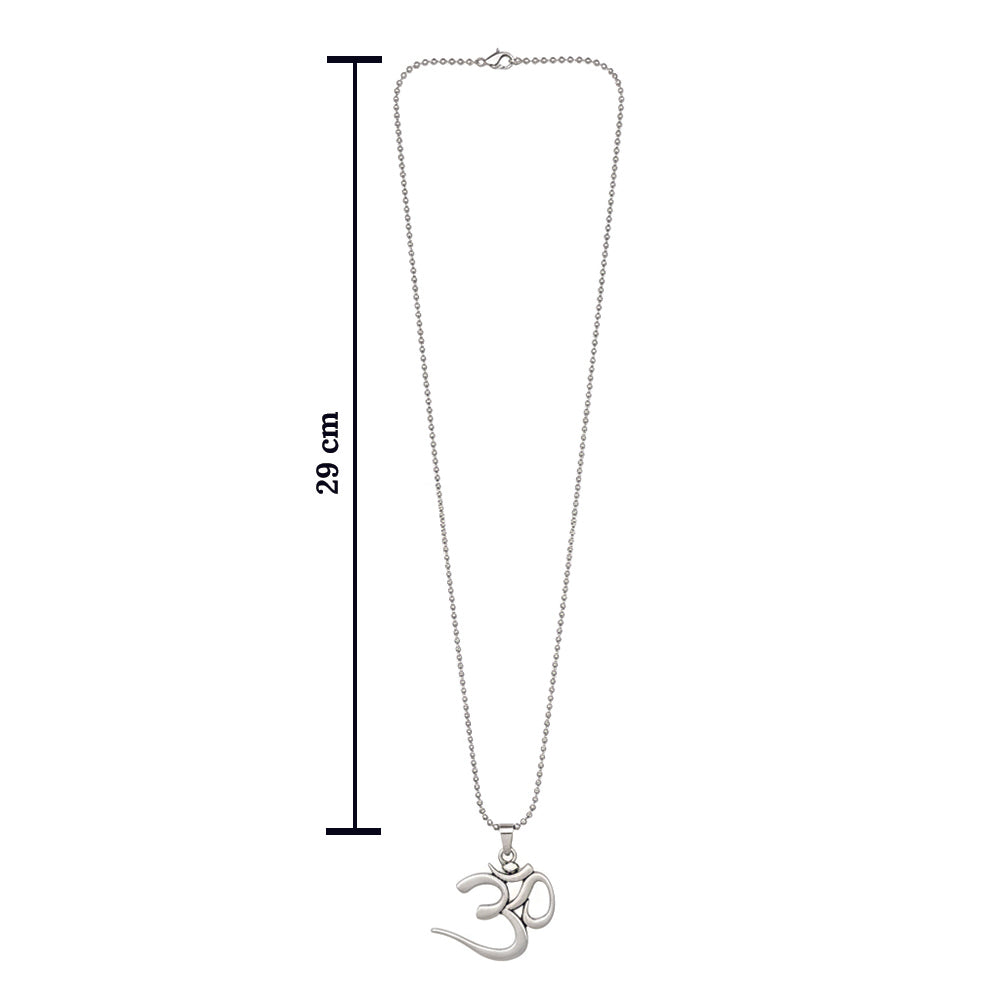 Jewelmaze Spiritual Om Symbol Pendant Chain for Men